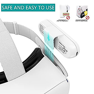 Camgeet 5000mAh Battery Pack for Meta/Oculus Quest 2 Accessories，Lightweight and Stable Clip-On Battery Pack for Quest 2/USB-C Phone Extends 2+ Hours of Playing Time