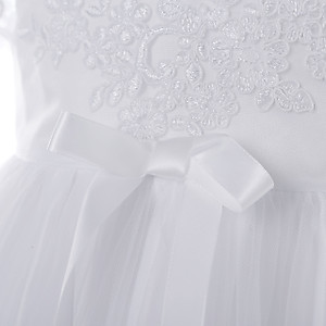 NIMBLE Baby Girls Baptism Delicate Embroideried Gown with Bonnet for 0-12 Months