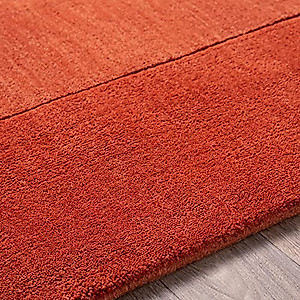 Mark&Day Area Rugs, 3x5 Reims Solid and Border Burnt Orange Area Rug Orange Carpet for Living Room, Bedroom or Kitchen (3'3" x 5'3")