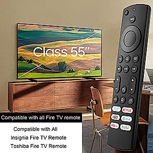 Replacement Remote for All Toshiba Fire TVs and Insignia Fire/Smart TVs with 6 Shortcut Buttons Netflix, Prime Video, ImdbTV, Hulu and More.