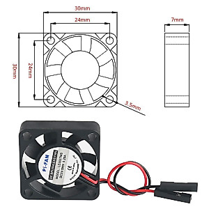 MakerFocus 2pcs Raspberry Pi 4B Fan DC Brushless Cooling Fan 3.3V 5V Heatsink Cooler Radiator Connector Separating One-to-Two Interface for Raspberry Pi 4/ Pi 3/3B+ and Pi Zero/Zero W or Other Project