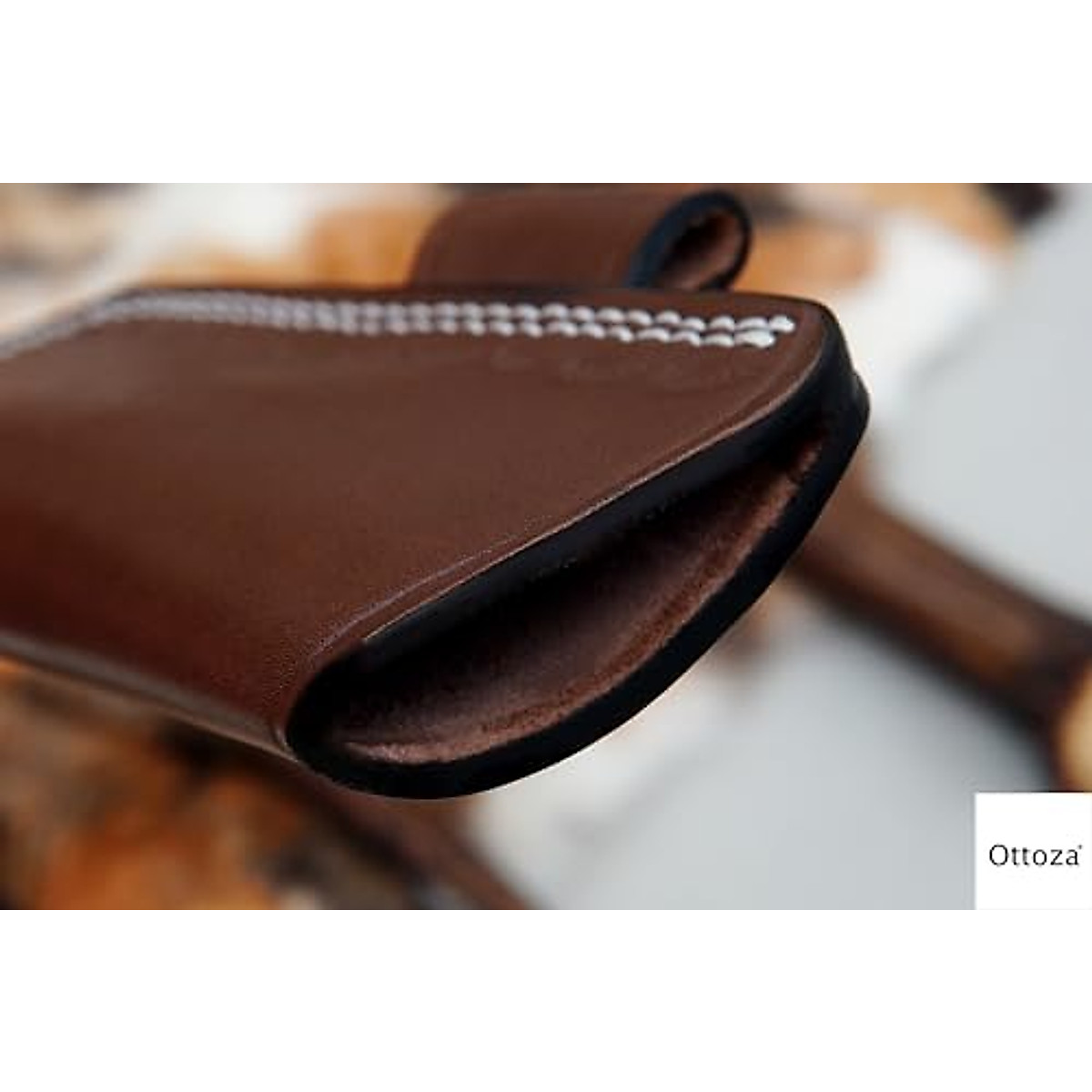 Ottoza Handmade Leather Knife Sheath SIDE DRAW Knife Sheath - Bushcraft Knife Sheath - Hunting Knife Sheath - Survival Knife Sheath - Vertical Knife Sheath Dark Brown TOP GRAIN LEATHER No:206