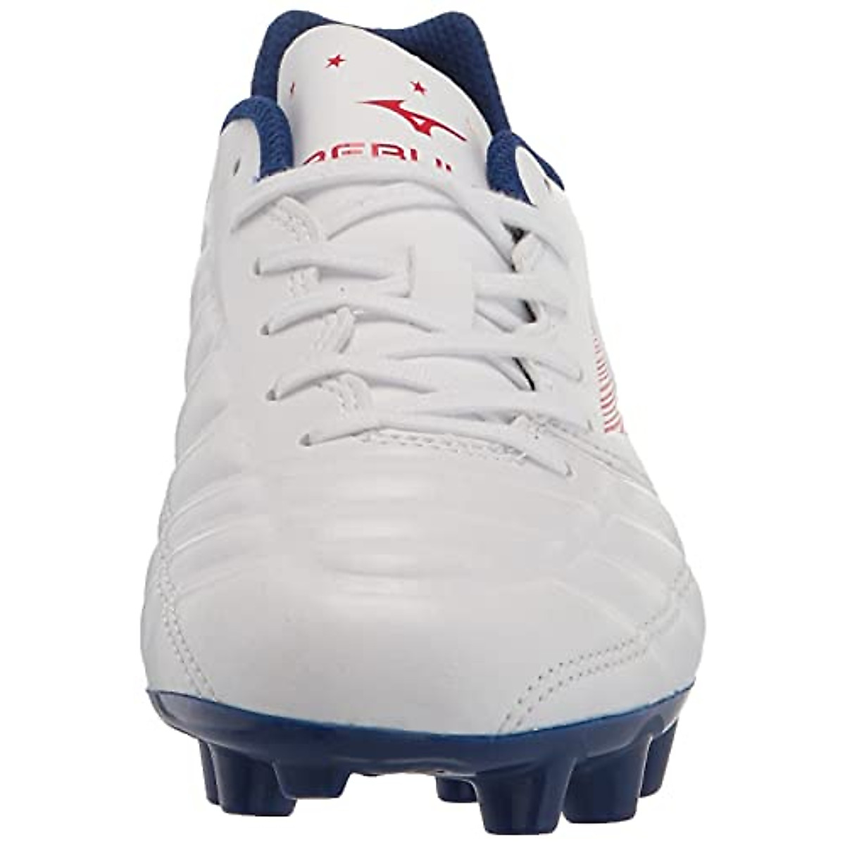 Mizuno Boy's Rebula Cup Select Jr. Soccer Shoe, White-Red, 2 Big Kid
