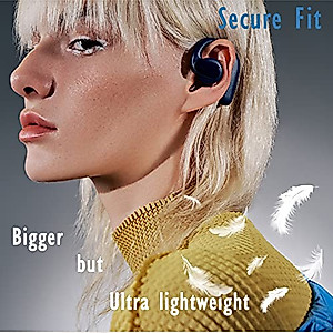 Wireless Bluetooth Bone Conduction Headphones Open Ear Over Ear Earbuds Wrap Around with Ear Hook Bone Conduction Earbuds with Earhooks Running Headphones Sport Earbuds Workout