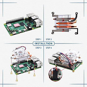 GeeekPi Aluminum Case with ICE Tower Cooler for Raspberry Pi 4, Pi 4 PWM Cooling Fan with Aluminum Heatsink for Raspberry Pi 4 Model B Only