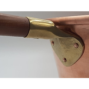 CREARTISTIC Made in Italy - Red Copper Pot For Polenta – 10.6 Inch - 4.8 Qt – For 6 People – Long Wood Handle – Pure Copper Pan – Italian CookWare – Hammered Copper – Copper chef – Copper Pots