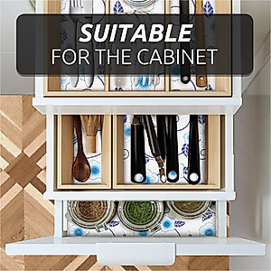 RAY STAR 18X96 Inch Shelf Liner for Kitchen Cabinets, Non-Adhesive Cabinet Liner Washable, PVC Drawer Liner for Dresser Non-Slip Bathroom (Blue Floral)(1 Roll)