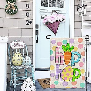 Easter Garden Flag, 12 x 18 Inch Easter Egg Flags Vertical Double Sided Burlap for Your Home Yard Outdoor Farmhouse Easter Decoration DF026