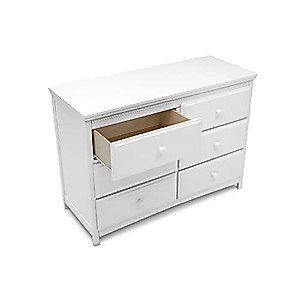 Delta Children Emerson 6 Drawer Dresser, Greenguard Gold Certified, Bianca White