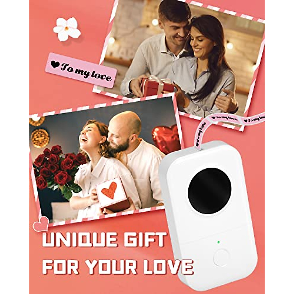 Phomemo Label Maker D30 with 3 Adhesive Label Thermal Paper Bluetooth Label Maker Thermal Label Printer Paper, Easy to Use,for Home Office School Organization,Gift for Women Men- White