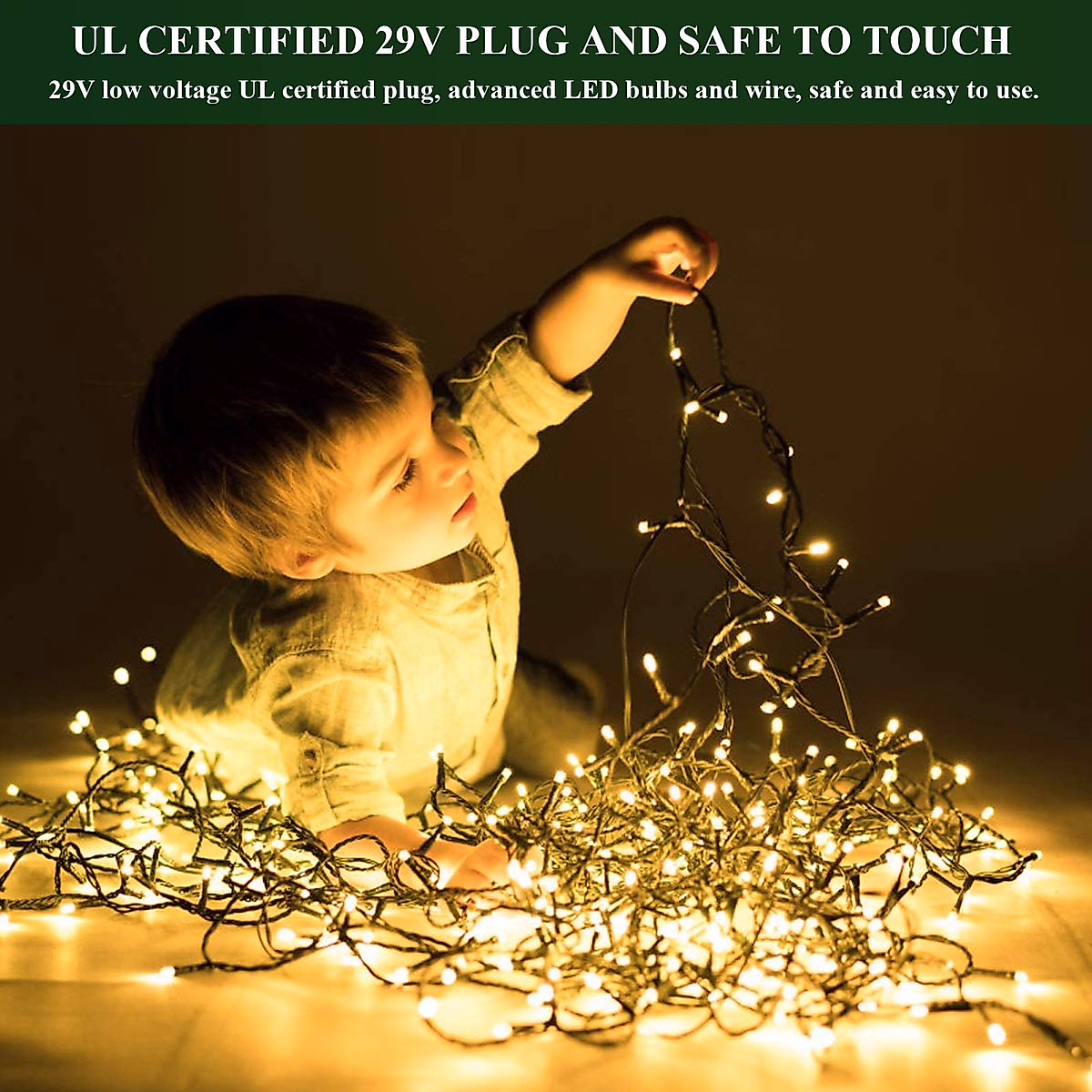 Haynery 500 LED Christmas String Lights Outdoor Indoor with Remote, 164FT Waterproof Extendable Christmas Lights Plug in Twinkle Lights for Christmas Tree Party Garden Decoration, Warm White