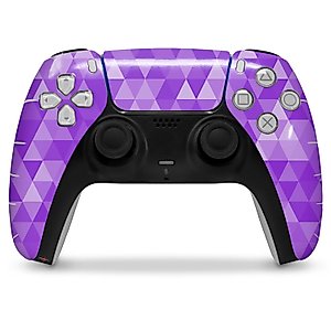 WraptorSkinz Skin Wrap compatible with Sony PS5 DualSense Controller Triangle Mosaic Purple (CONTROLLER NOT INCLUDED)