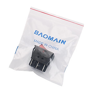 Baomain Boat Rocker Switch Red Light Illuminated AC 16A/250V 16A/125V 6 Pin Dual DPDT ON/OFF UR List (1PCS)