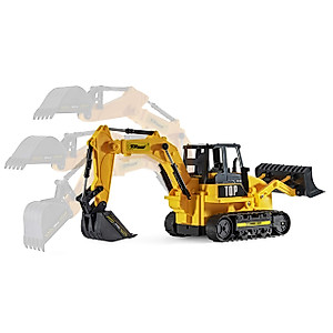 Top Race Remote Control Construction Dump Truck + Excavator Toy Vehicle Battery Powered
