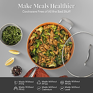 Gotham Steel Pots and Pans Set 12 Piece Cookware Set with Ultra Nonstick Ceramic Coating by Chef Daniel Green, 100% PFOA Free, Stay Cool Handles, Metal Utensil & Dishwasher Safe - 2023 Edition