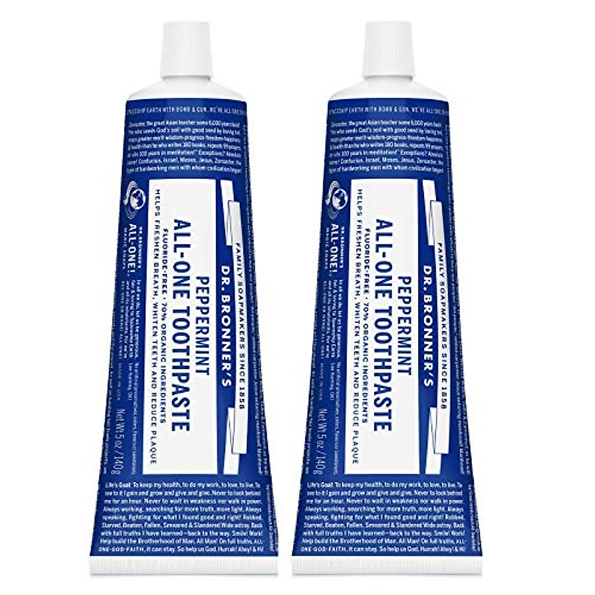 Toothpaste Peppermint Dr. Bronner's 5 oz Paste Pack of 2 (2) by Dr. Bronner's