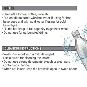 Milton Thermosteel Duo DLX 1000, Double Walled Vacuum Insulated Flask 1000 ml | 34 oz | 1 Ltr |24 Hours Hot and Cold Water Bottle, 18/8 Stainless Steel, BPA Free, Food Grade, Leak-Proof | Silver