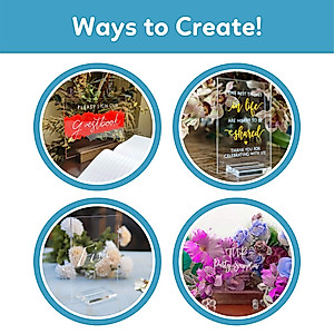 TUR Party Supplies (15 Set 5x7 Inch Clear Blank Acrylic Sheets | Wedding Signs and Decoration | Card and Gift Signs | Event Party Signs | Welcome Acrylic Signs- Holders NOT Included