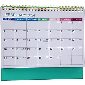 Alipis 2024 Desk Calendar Paper Office Coil Ledger