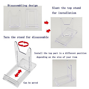 Artliving Two Part Adjustable Clear Acrylic Plastic Display Stand Easel (set of 6)