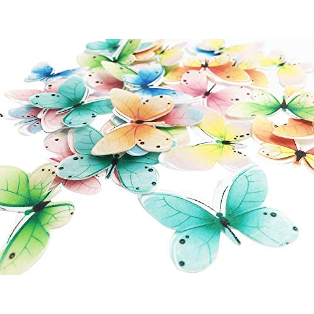 Set of 30 Edible Butterfly Cupcake Toppers Wedding Cake Birthday Party Food Decoration Mixed Size & Colou