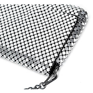 inOne Evening Handbag Purse Crossbody Party Wedding Nightclub Shoulder Bag for Women - Metal Sequins Silver