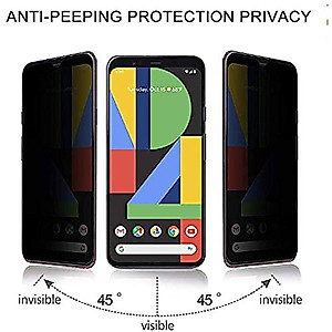 AISELAN Privacy Screen Protector for Google Pixel 4 - [2 Pcs] [Case Friendly] [Anti-Glare] [Anti-Spy] Screen Protector Tempered Glass for Google Pixel 4