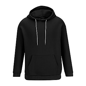 Muscularfit deals of the day clearance Sweatshirts for Men Fall Fashion Drawstring Long Sleeve Hooded Pullover Casual Stylish Lightweight Athletic Shirt mens zip up hoodies lightweight Black L