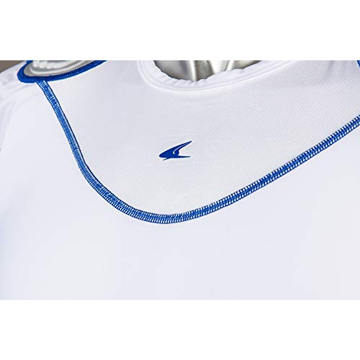 CHAMPRO men Bull Rush Football Compression Shirt with Integrated Cushion System , White, Grey, Large