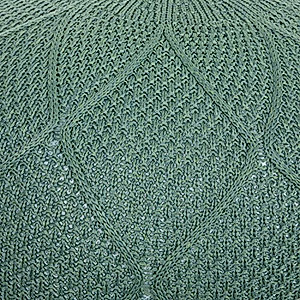 ARTPLAN Outdoor Pouf Ottoman Foot Rest Hand Weaving Knight Home Nahunta Pouf Round Kintted Olefin,Green