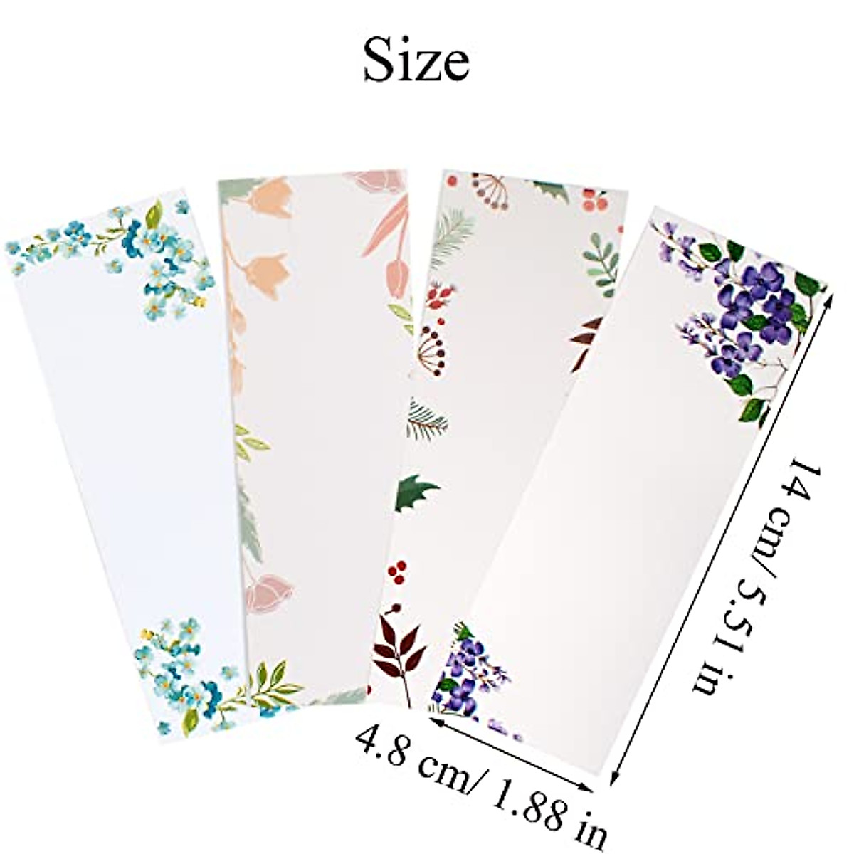 30 PCS Blank Bookmarks with Different Flower Printing for Book Lovers Women Adult Craft Kraft Rectangle Card with “Write Poetry for You” Exquisite Blank DIY Cards Flowers Cards 1.88 x 5.51 inches