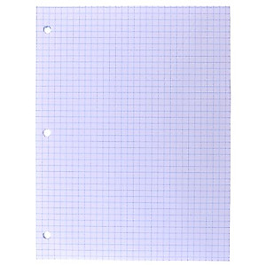Top Flight Filler Paper, Quadrille Rule, 10.5 x 8 Inches, 80 Sheets (81060),White