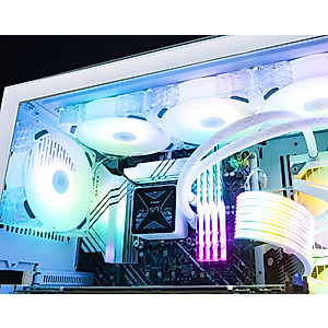 ALSEYE N12 Case Fans, 3 Pack 120mm ARGB & PWM PC Case Cooling Fans with Controller, Ultra Quiet High Airflow Half-Transparent White Computer Case Fan