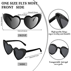Konohan 24 Pairs Retro Heart Shaped Sunglasses for Women Vintage Heart Sunglasses for Party(Black, White)
