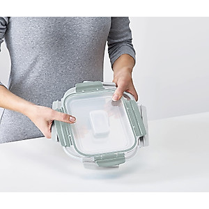 Joseph Joseph Nest Lock, 5 Piece Plastic Food Storage Container set with lids, Leak Proof, Airtight, Space Saving, Kitchen Storage - Sage Green