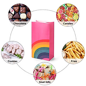 TOXOY 48 PCS Rainbow Gift Bags, Party Favor Bags Small Gift Bags Paper Candy Bags for Birthday Party