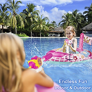 Inflatable Pool Floats Kids-Girls Pool Toys for Toddlers Ages 3-8, Kids Floats for Swimming Pool, Pink Princess Pool Floaties for Summer Water Toys