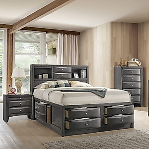 ACME Furniture Ireland Storage Bed, Queen, Gray Oak