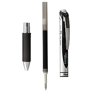 Pentel Refill Ink for BL57/BL77 EnerGel Liquid Gel Pen, Box of 12, 0.7mm, Metal Tip, Black Ink (LR7-A-12)