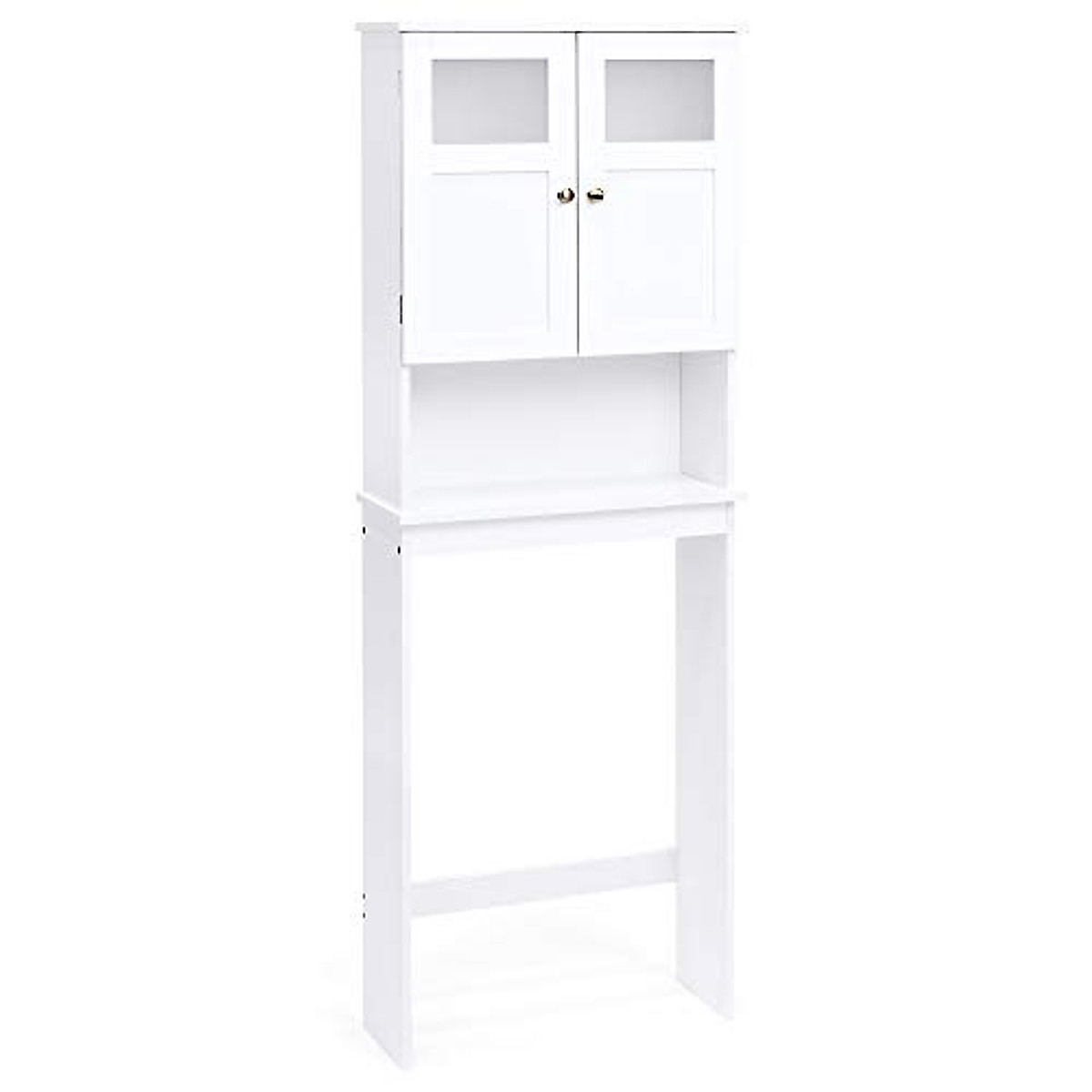 Best Choice Products Wooden Over-The-Toilet Space Saving Cabinet Shelf Tower Rack for Linens, Toiletry, White