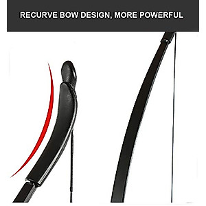 TOPARCHERY Archery 57" Takedown Youth Recurve Bow Hunting Black Long Bow for Beginner Teenagers Right Left Hand Black - Draw Weight 20lbs 30lbs (30)