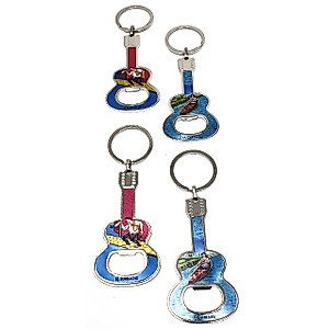 Arimex Mexican Loteria Guitar Keychain bottle opener party favor 12 pcs Assorted fun Mexican party favor For Cinco de mayo, Fiestas, Birthday Parties Bodas Quinceaneras Recuerdo Mexican novelty gifts