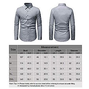 WULFUL Men's Casual Long Sleeve Dress Shirt Print Cotton Business Button Down Shirts Regular Fit Green