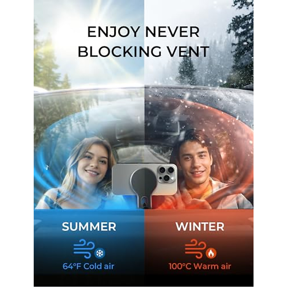 LISEN for 15W MagSafe Car Mount Charger [2024 Upgrade] iPhone Wireless Car Charger Magnetic Phone Holder Mount, Automobile Car Phone Holder Vent Fit iPhone 15 Pro Plus Max 14 13 12 MagSafe Case