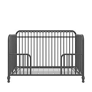 Little Seeds Raven 3-in-1 Convertible Metal Crib, JMPA Certified, Gray