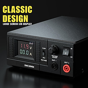 Switching Power Supply 13.8V 30A Peak Current for 110V AC Converter Power Supply 7.5V to 15.8V Adjustable with LCD Display for Powering HAM Radio
