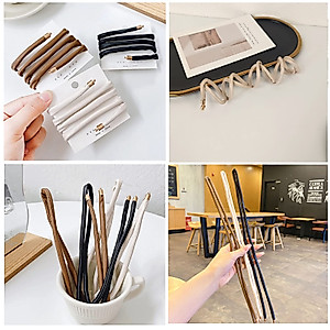 LURVFUEH 3 PCS Braid Accessory Ponytail Leather Hair Ties, Bendable Spiral Loc Long Hair Styling Accessories for Women Girls (White+Brown+Black)