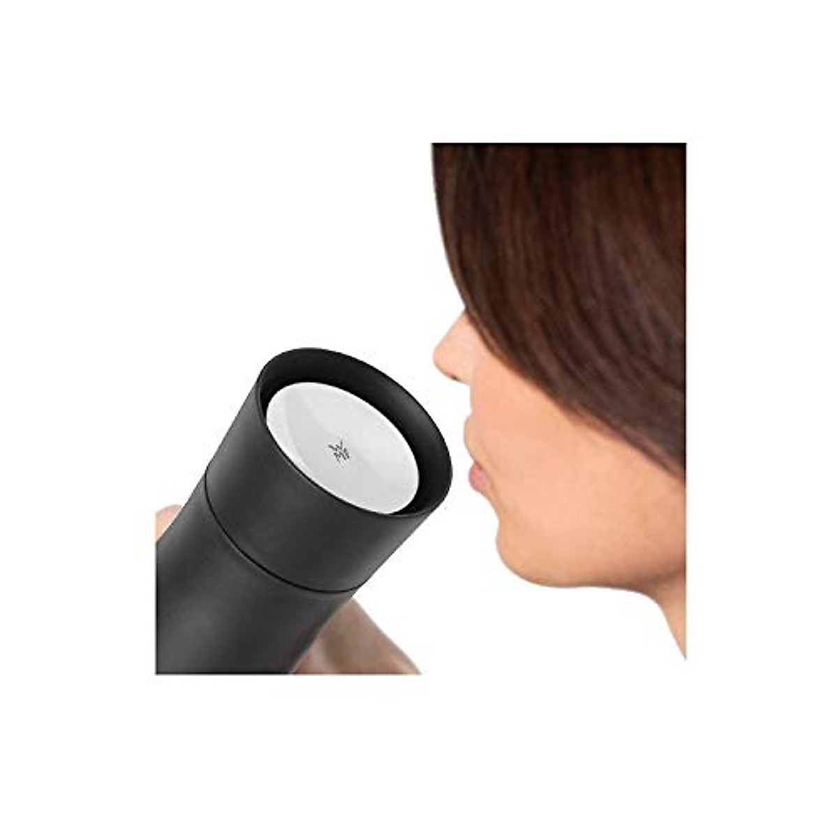 WMF Insulated Thermos Flask, 0.35 L, Height 22 cm/Diameter: 7.4 cm, Automatic Closure, 360° Drink Opening, Black