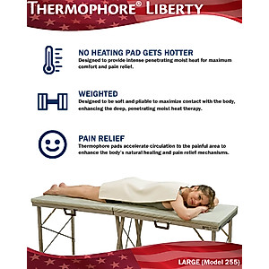 Assembled in The USA- Thermophore Liberty Plus - Moist Heating pad for Arthritis, Back, Neck, Shoulder Pain and Cramps Relief - Electric with auto Shut Off, Large 14" x 27"