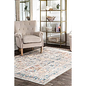 nuLOOM Liliana Vintage Persian Area Rug, 5' 5" x 8', Ivory